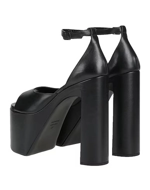 Balenciaga Leather Platform Sandals With Geometric Heel