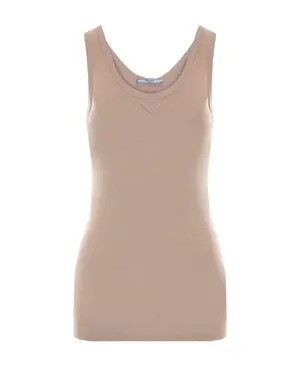 Prada Ribbed Knit U-neck Top