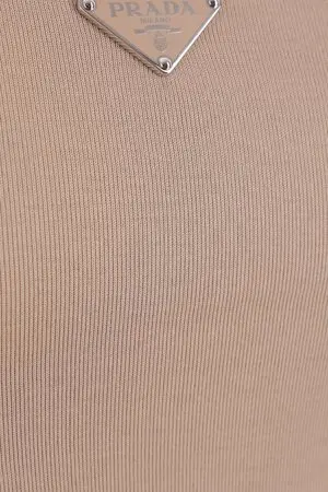 Prada Ribbed Knit U-neck Top