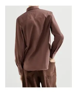 Brunello Cucinelli Stretch Cotton Poplin Shirt With Shiny Collar