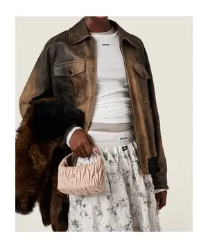 Miu Miu Long-sleeved Zipped Jacket With Vintage Effect