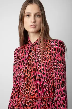 Zadig&Voltaire Leopard-print Dress With Bow Collar