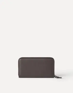 Brunello Cucinelli Calfskin Wallet With Shiny Zipper Pull