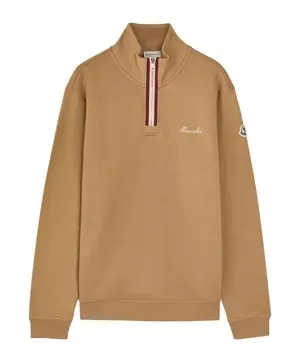 Moncler Logo-embroidered Cotton-blend Sweatshirt - Green