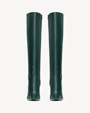 Saint Laurent Tall Boots In Smooth Leather With Side Zipper