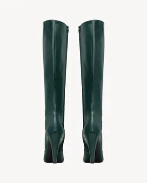 Saint Laurent Tall Boots In Smooth Leather With Side Zipper