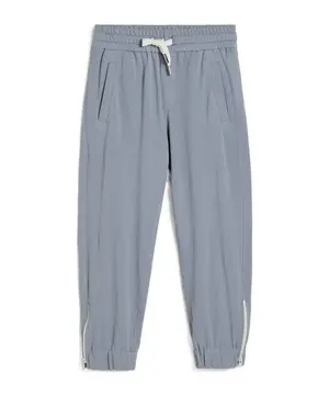 Brunello Cucinelli Brunello Cucinelli Cotton Piqué Track Trousers With Zippered Cuffs Blue-gray