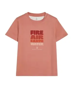 Brunello Cucinelli Cotton Jersey T-shirt With Slogan Print