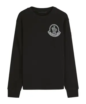 Moncler New Badge Logo-print Cotton Sweatshirt - Black