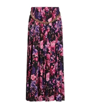 Balenciaga Pleated Floral Print Maxi Skirt - Black