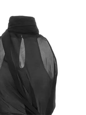 Balmain Silk Charmeuse Halter Top With Tie Detail