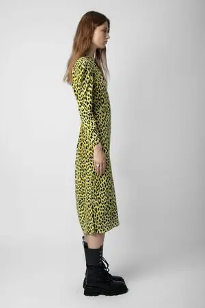 Zadig&Voltaire Long-sleeved Dress With Cut-out Back And Side Slits - Green