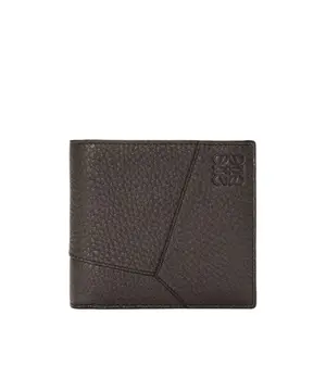 Loewe Puzzle Bifold Coin Wallet In Supple Grained Calfskin - Dark Gray