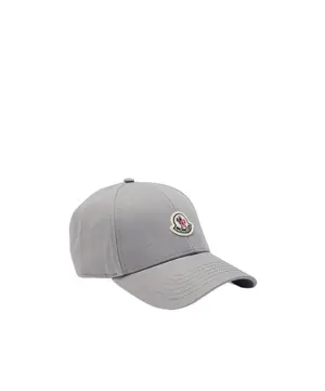 Moncler Logo Cotton Cap - Gray