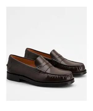 TOD'S Round Toe Loafers With Logo Detail