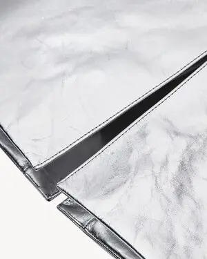 Saint Laurent Pencil Skirt In Metallic Leather