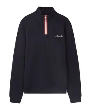 Moncler Logo-embroidered Cotton-blend Sweatshirt - Black
