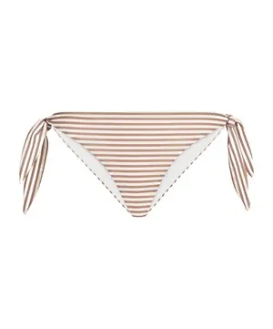 Brunello Cucinelli Striped Techno Jersey Bikini Bottoms - Nude