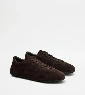TOD'S Suede Round Toe Sneakers With Removable Tag