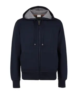 TOD'S Cashmere-blend Jersey Zip-up Hooded Jacket - Black