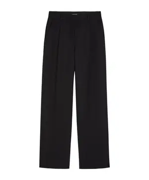 ANINE BING Trent Straight-leg Canvas Trousers - Black