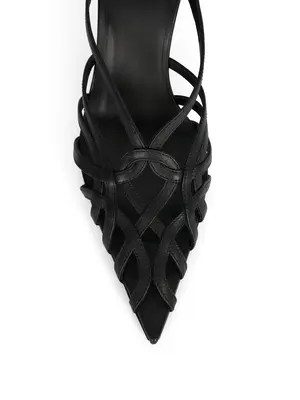 Balmain Smooth Leather Cage Sandals