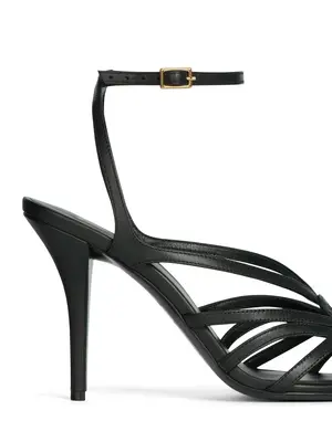 Balmain Smooth Leather Cage Sandals