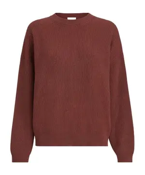 Brunello Cucinelli Long-sleeve Ribbed Knit Crew Neck Sweater
