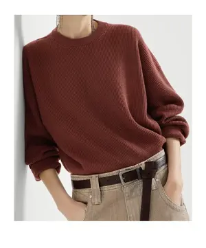 Brunello Cucinelli Long-sleeve Ribbed Knit Crew Neck Sweater