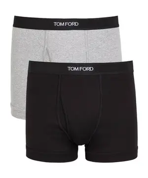 TOM FORD Stretch-cotton Boxer Briefs Set Of Two - Black