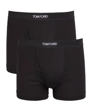 TOM FORD Stretch-cotton Boxer Briefs Set Of Two - Black