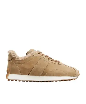 TOD'S Sportivo Active Suede Trainers - Beige