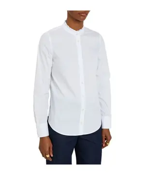 Veronica Beard Frill Cotton-blend Poplin Shirt