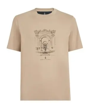 Brunello Cucinelli Cotton Interlock Crew-neck T-shirt With Print