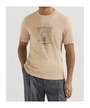 Brunello Cucinelli Cotton Interlock Crew-neck T-shirt With Print