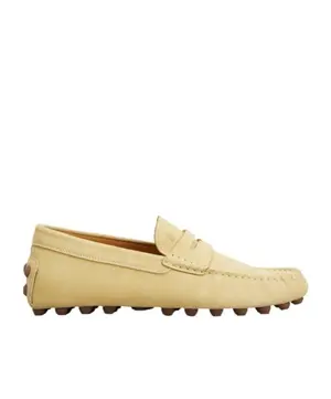 TOD'S Gommino Bubble Leather Loafers - Yellow