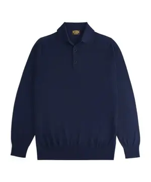 TOD'S Wool Polo Collar Knit Sweater - Blue