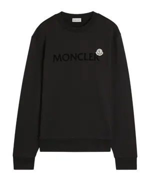 Moncler Logo Badge Cotton Sweatshirt - Black
