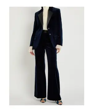 Victoria Beckham Velvet Blazer With Satin Lapels
