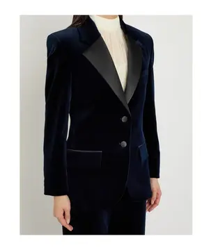 Victoria Beckham Velvet Blazer With Satin Lapels