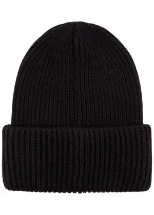 Moncler Logo Ribbed Wool And Cashmere-blend Beanie