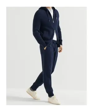 Brunello Cucinelli Cashmere English Rib Knit Joggers