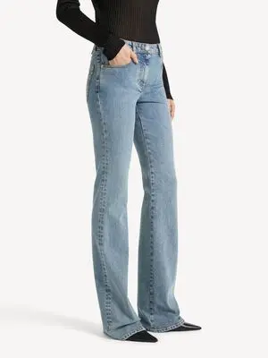 Balmain Bootcut Faded Denim Jeans