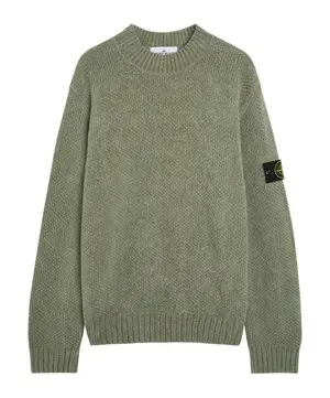 Stone Island Logo Cotton Jumper - Sage