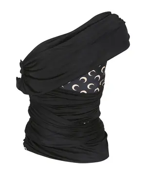 MARINE SERRE Asymmetrical Draped Top