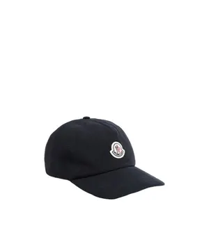 Moncler Logo Cotton Cap - Black