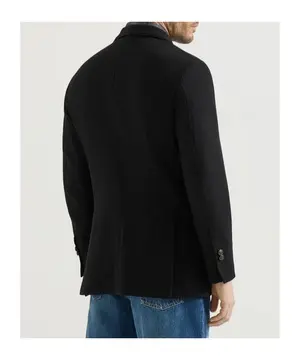 Brunello Cucinelli Cashmere Panama Deconstructed Blazer With Patch Pockets