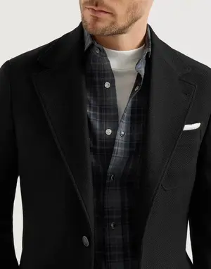 Brunello Cucinelli Cashmere Panama Deconstructed Blazer With Patch Pockets