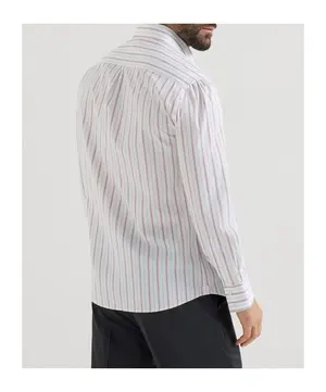 Brunello Cucinelli Stripe-pattern Button-down Collar Shirt