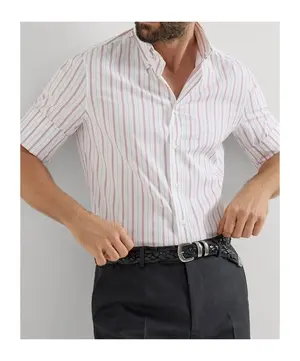 Brunello Cucinelli Stripe-pattern Button-down Collar Shirt